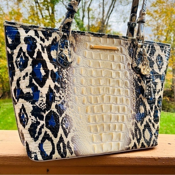 Brahmin Medium Asher Tote In Jaguar Ombre , Print NWT